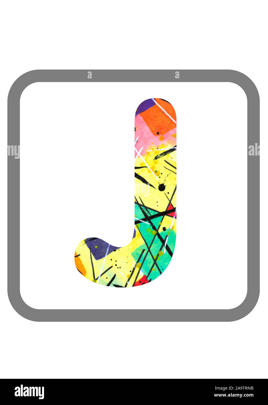 Abstract Painting Watercolor Typography Letter J Stock Photo - Alamy