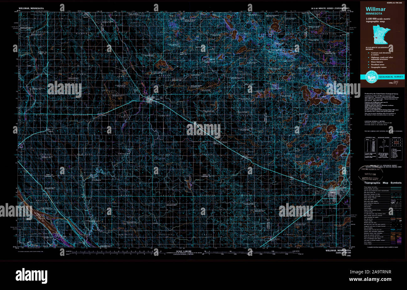 Map of willmar minnesota hi-res stock photography and images - Alamy