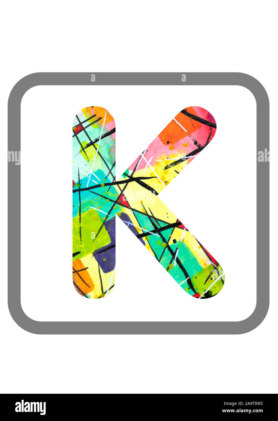 Abstract Painting Watercolor Typography Letter K Stock Photo - Alamy