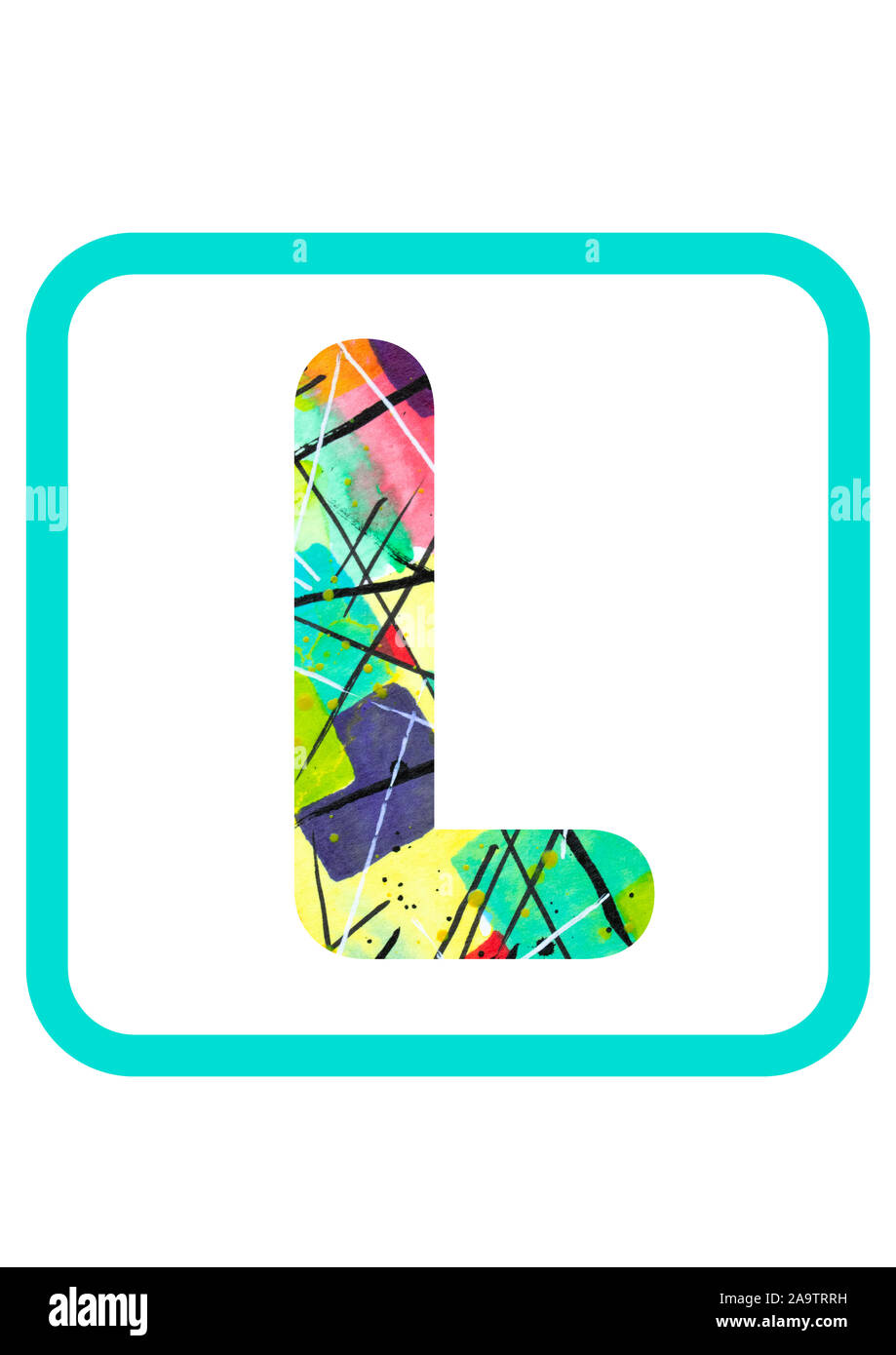 Abstract Painting Watercolor Typography Letter L Stock Photo - Alamy