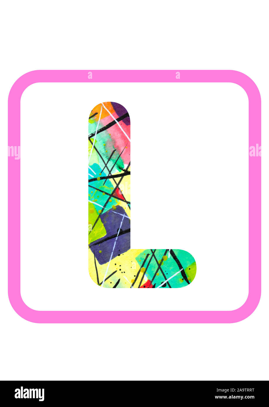 Abstract Painting Watercolor Typography Letter L Stock Photo - Alamy