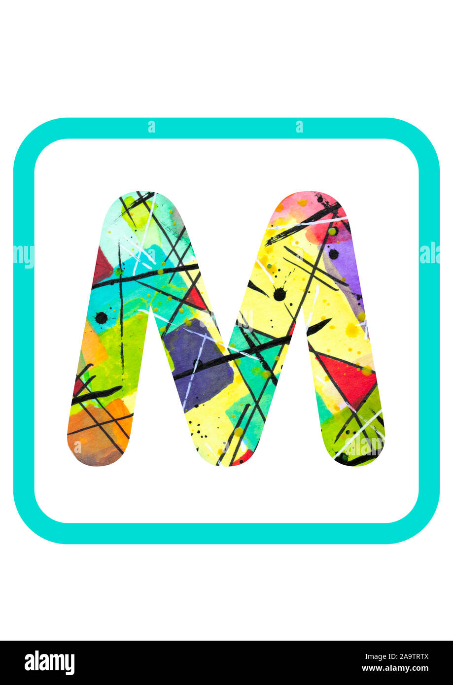 Rainbow font design letter m hi-res stock photography and images - Alamy