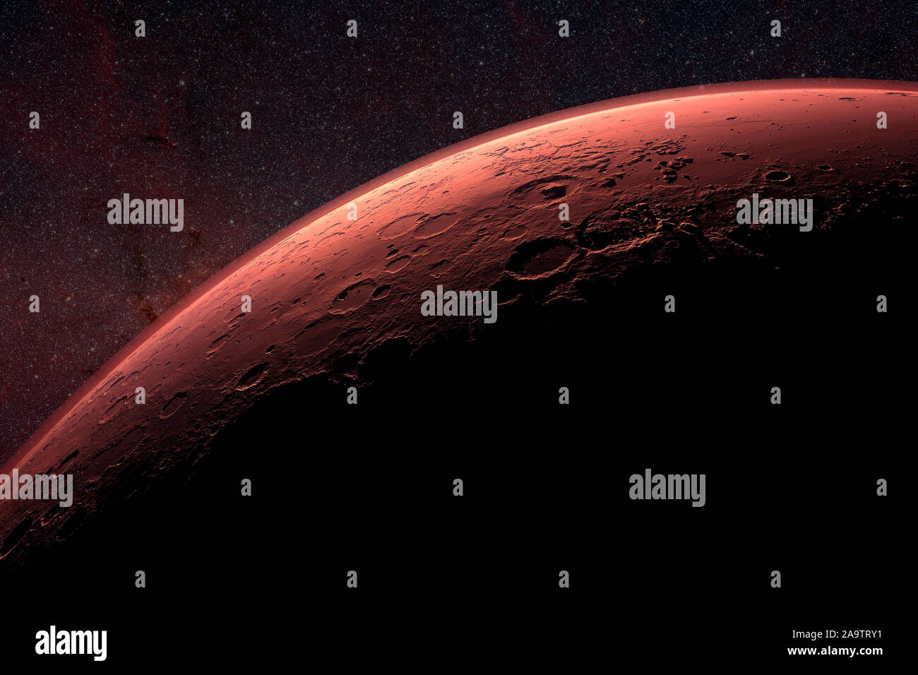 Red moon in the sunset rays. Elements of this image were furnished by ...