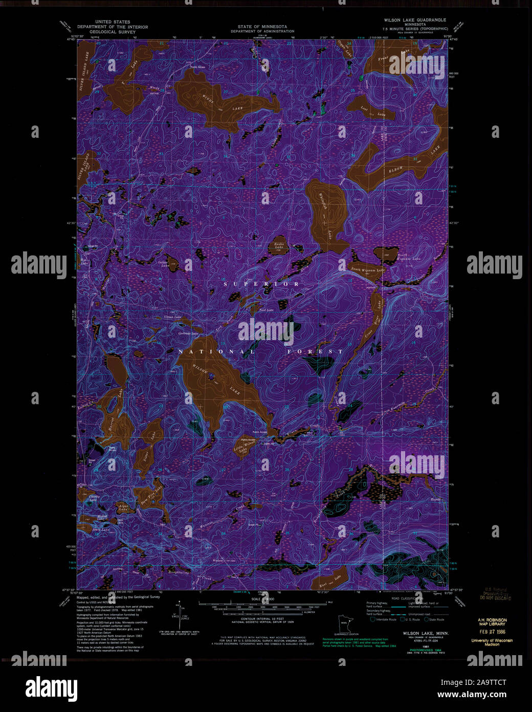 Map of lake wilson hi-res stock photography and images - Alamy