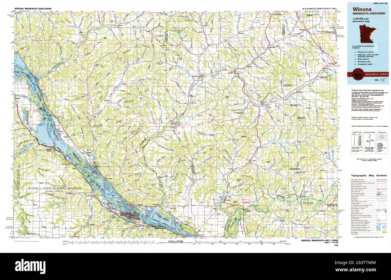 Map of winona minnesota Cut Out Stock Images & Pictures - Alamy