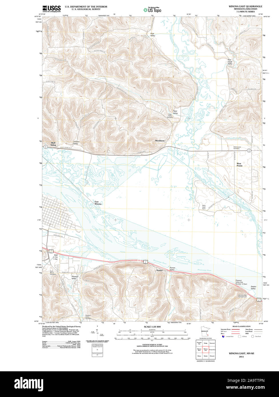 Map of winona minnesota Cut Out Stock Images & Pictures - Alamy