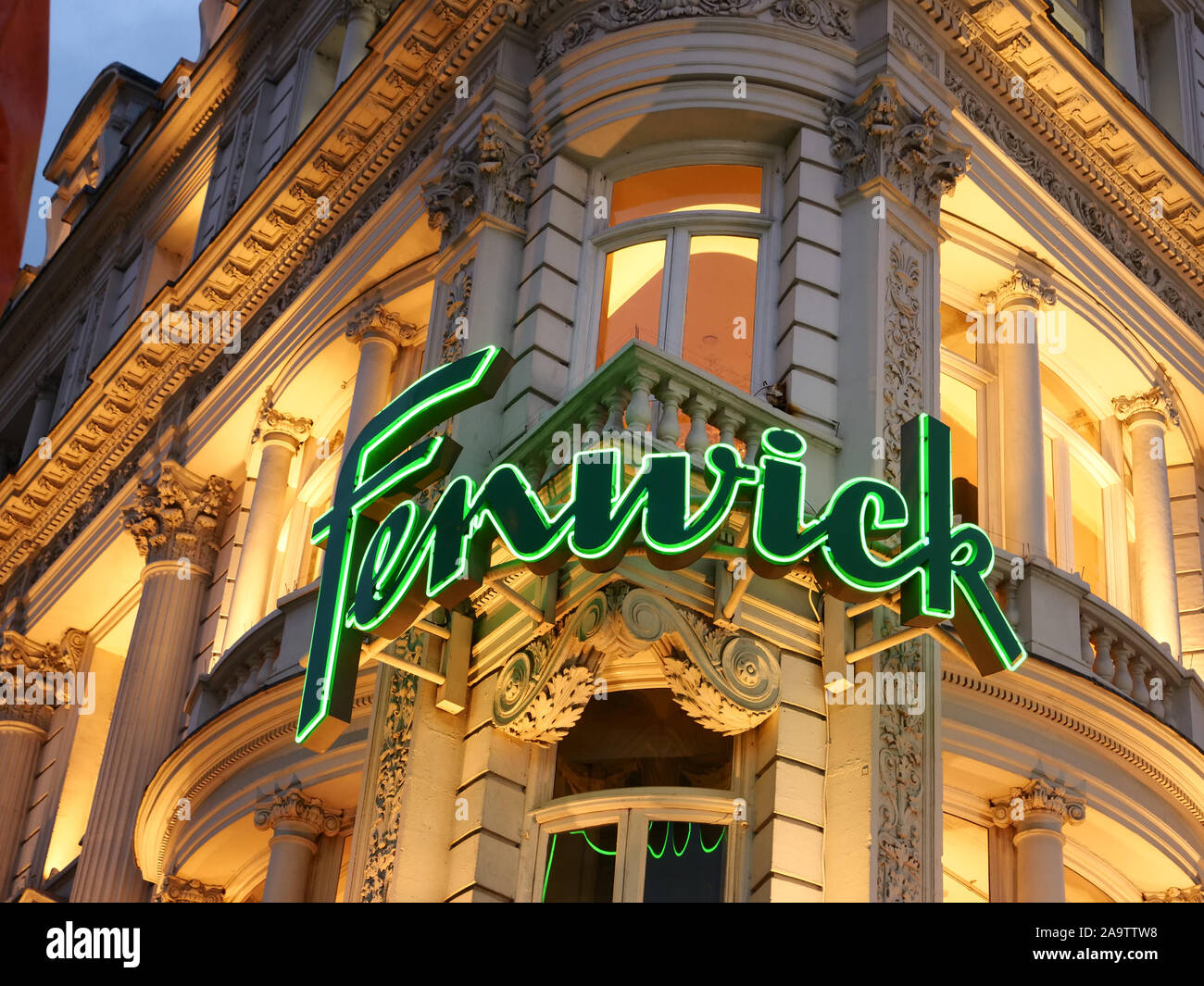 Logo Fenwick seen in New Bond Street, London, England, UK, 2019 Stock ...
