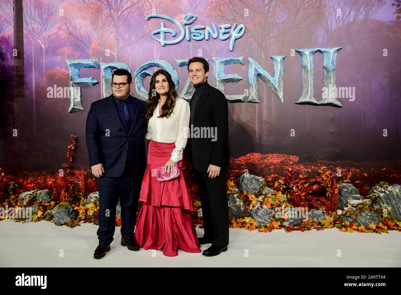 London, UK. 17th November, 2019. Josh Gad, Idina Menzel, Jonathan Groff ...