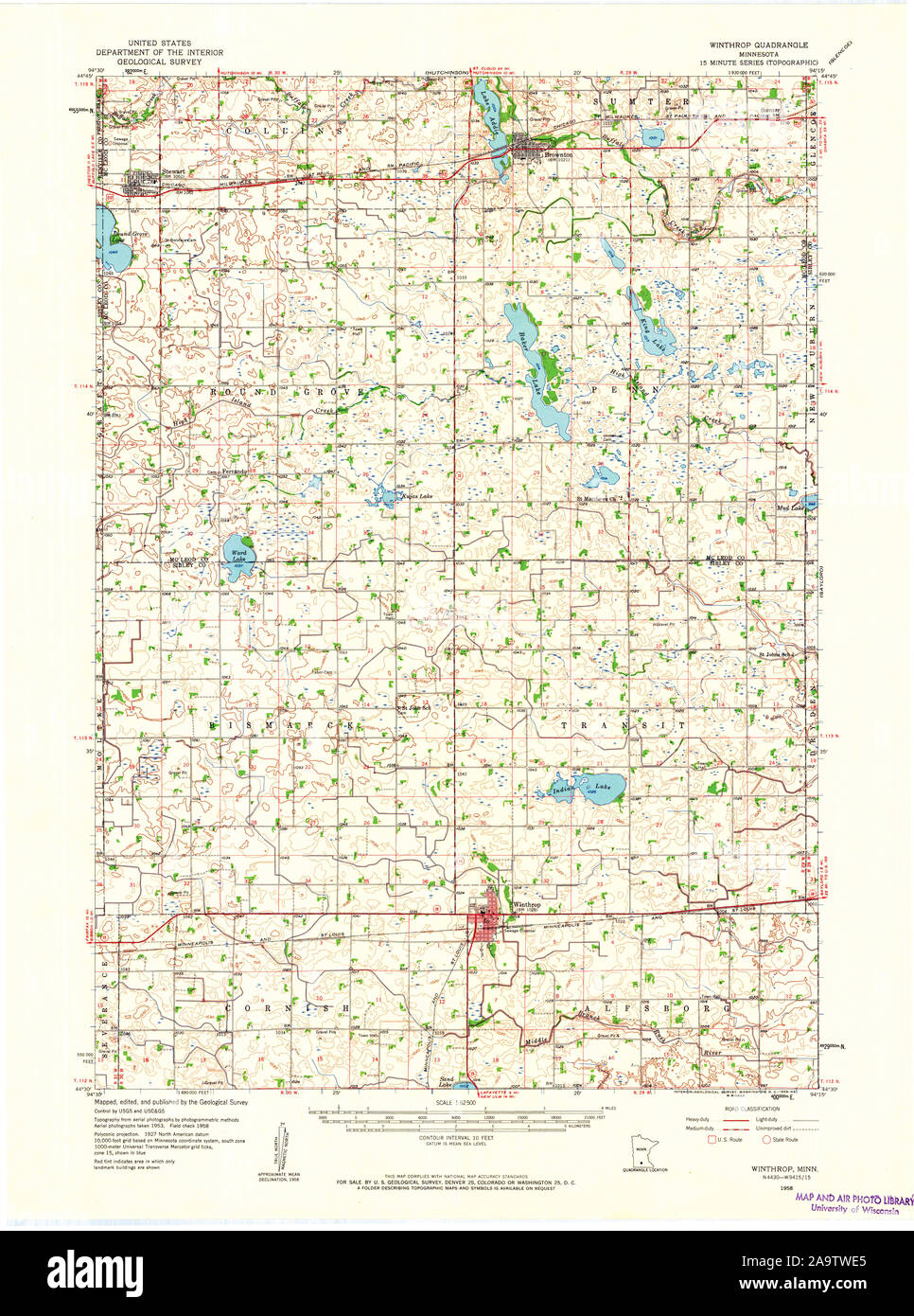 Winthrop minnesota map hi-res stock photography and images - Alamy
