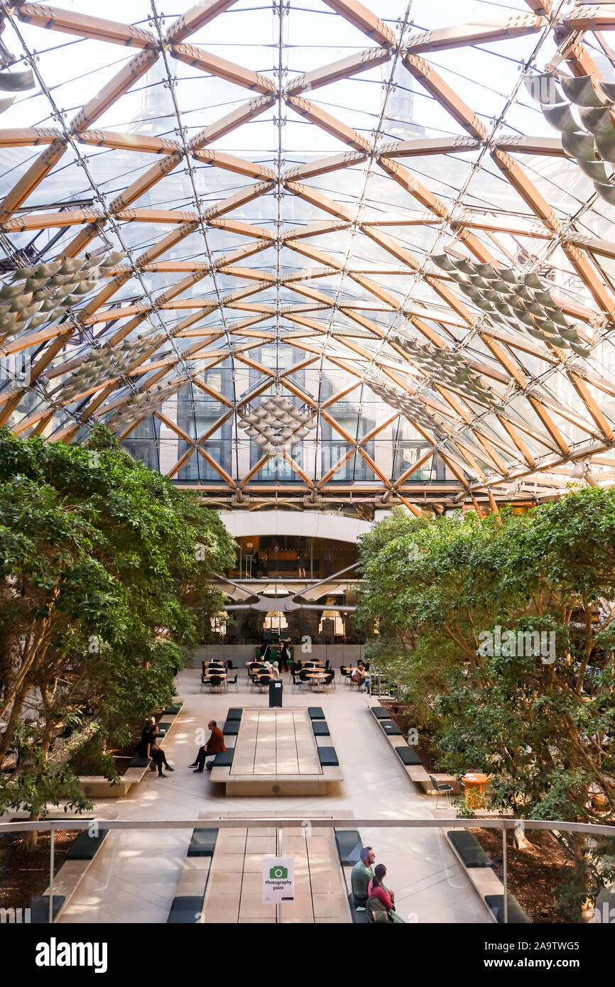 LONDON, ENGLAND - OCT 21ST 2019: The glass roof of Portcullis House ...