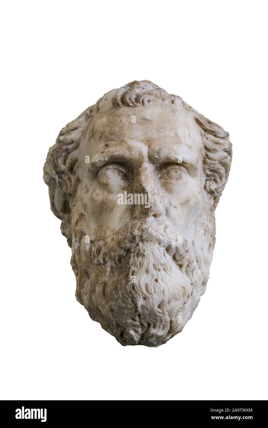 Bust or head of a male statue - National Archaeological Museu, Athens ...
