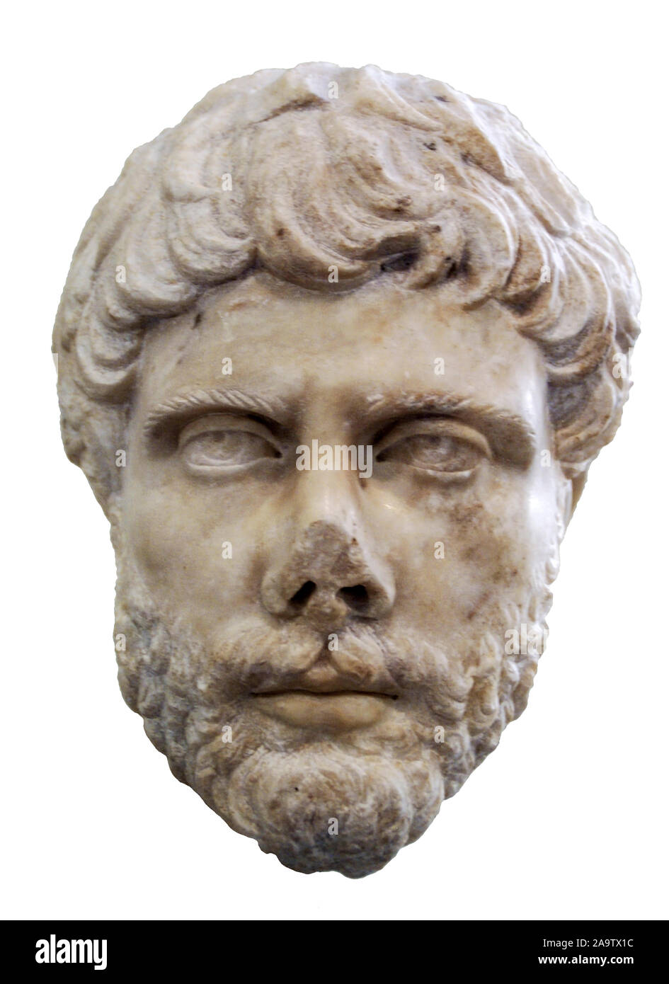 Bust or head of a male statue - National Archaeological Museu, Athens ...