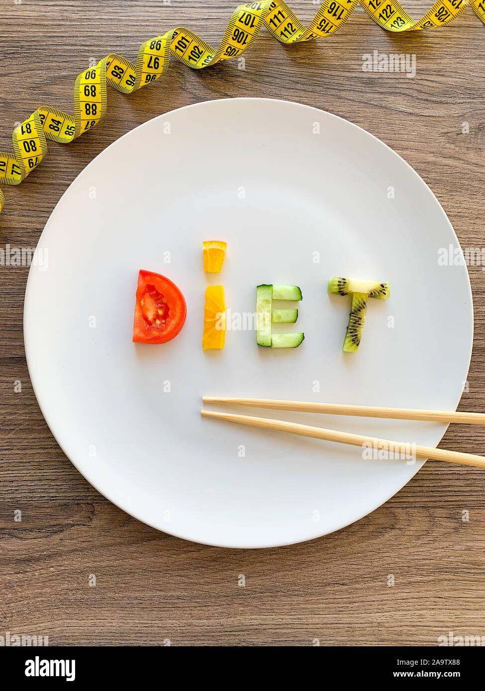 Word diet made of fruit and vegetables hi-res stock photography and ...
