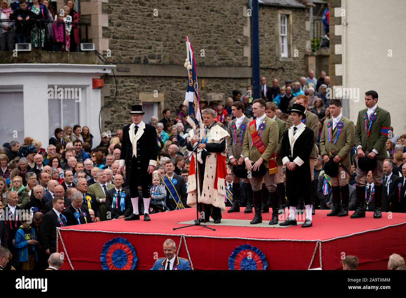 Casting the Colours in Selkirk during the annual Common Riding which ...