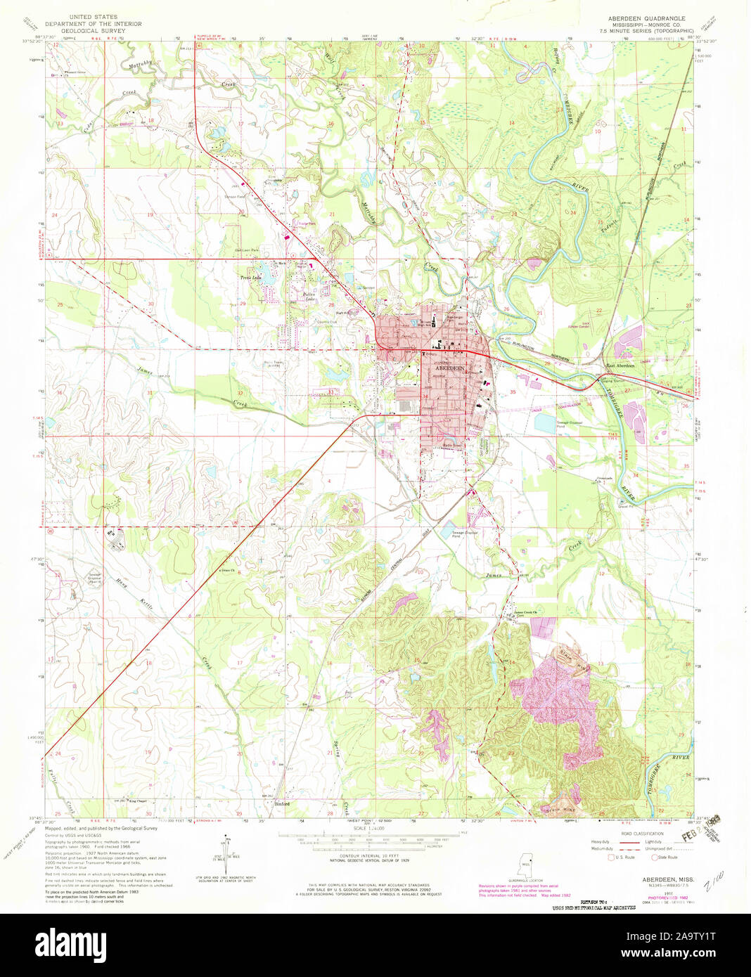 Aberdeen mississippi map hi-res stock photography and images - Alamy