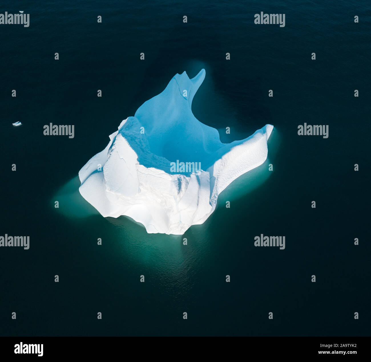 An Iceberg Of Colossal Size In The Form Of A Castle seen from above ...