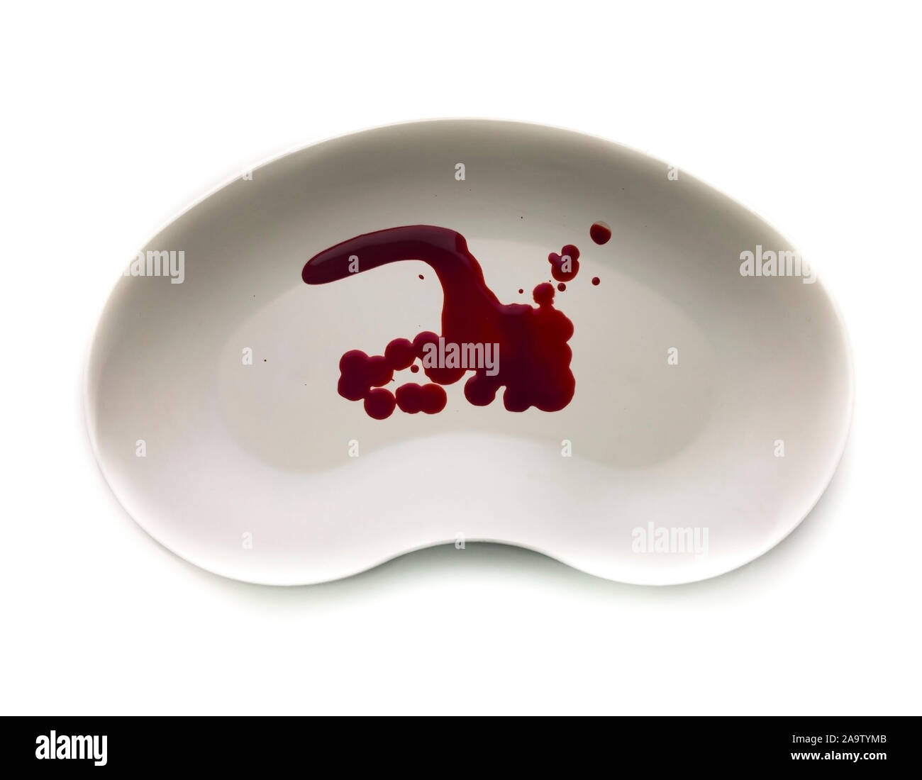 Red blood in the white plastic can isolated on white background Stock ...