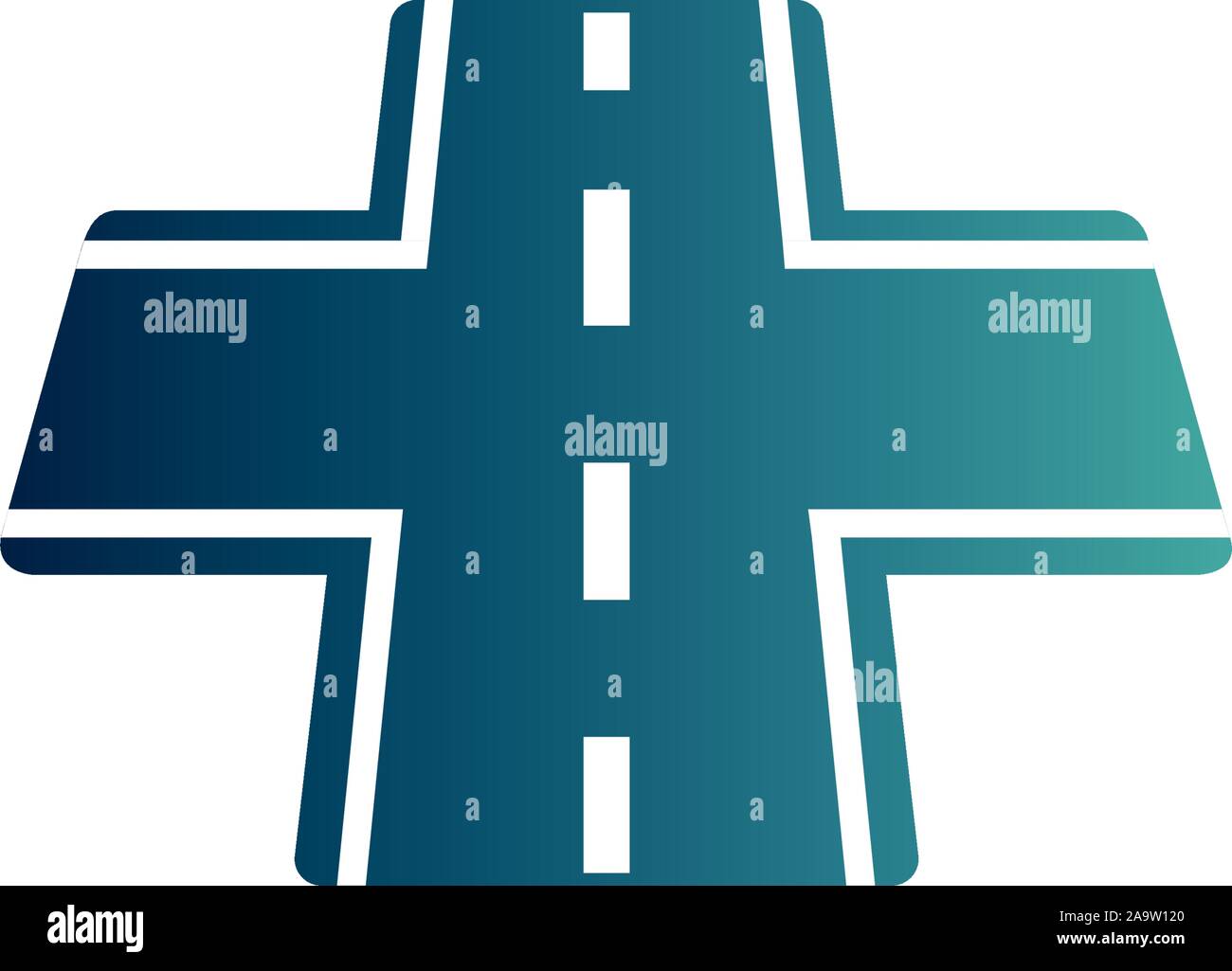 intersection asphalt road gradient icon vector illustration Stock ...