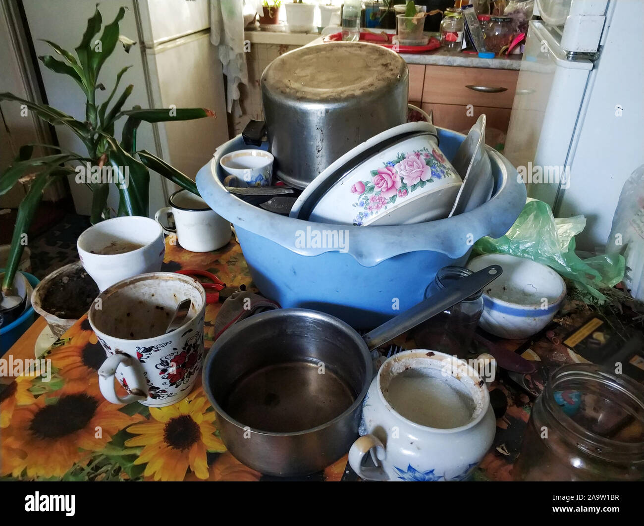 mess and dump. An old room with lots of things. Devastation. Very small ...