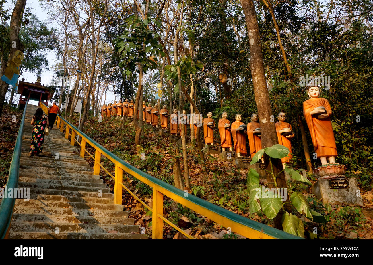Phnom Sombok buddhist monastery, near Kampi and Krong Kratie (Kracheh ...