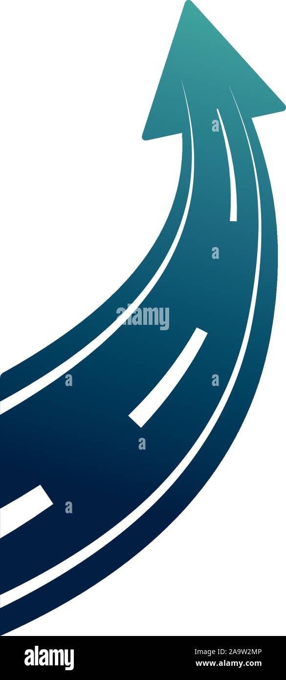 arrow asphalt road gradient icon vector illustration Stock Vector Image ...