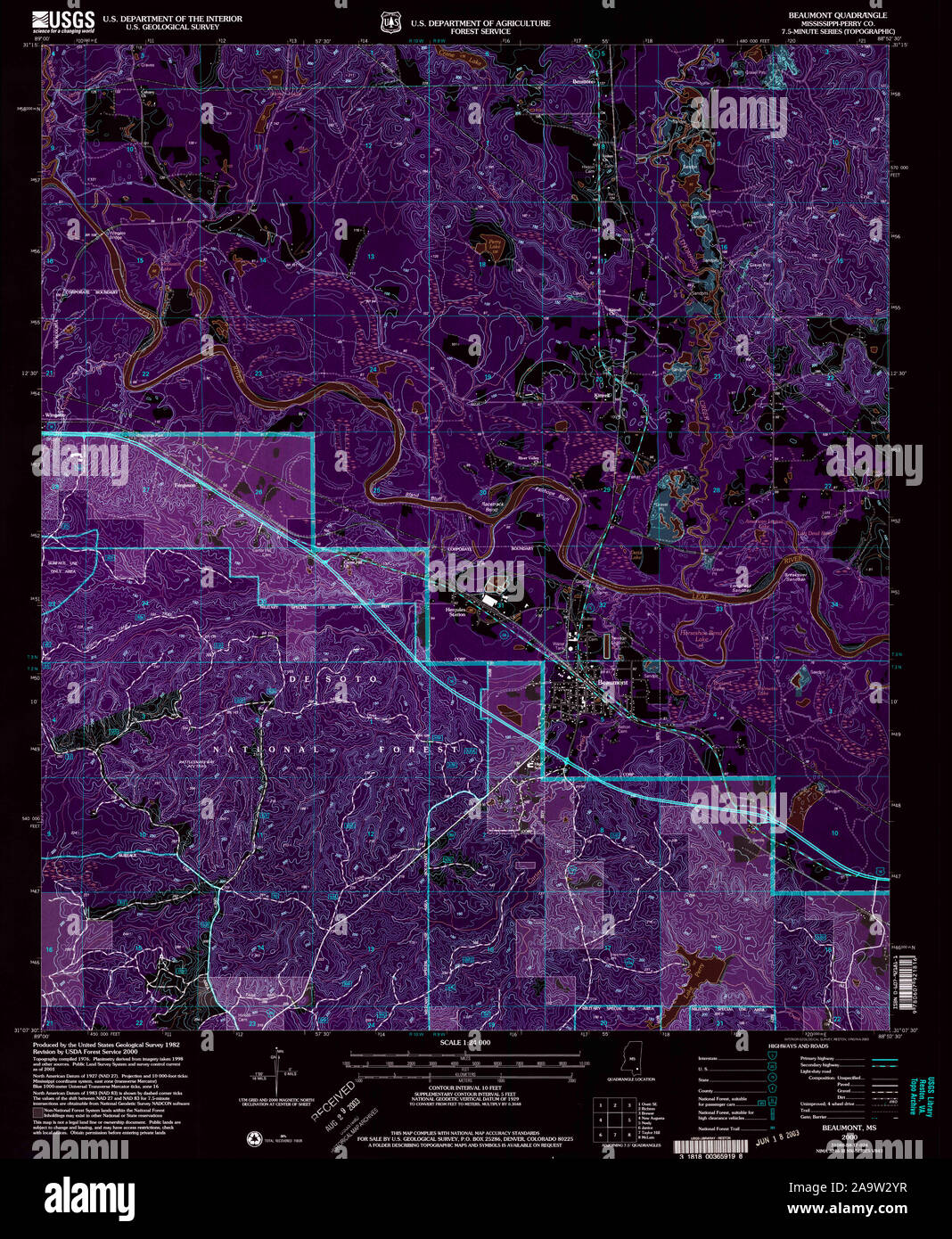 Beaumont mississippi map hi-res stock photography and images - Alamy
