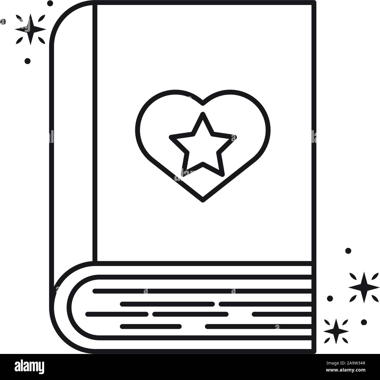 magical book fantasy line design vector illustration Stock Vector Image ...