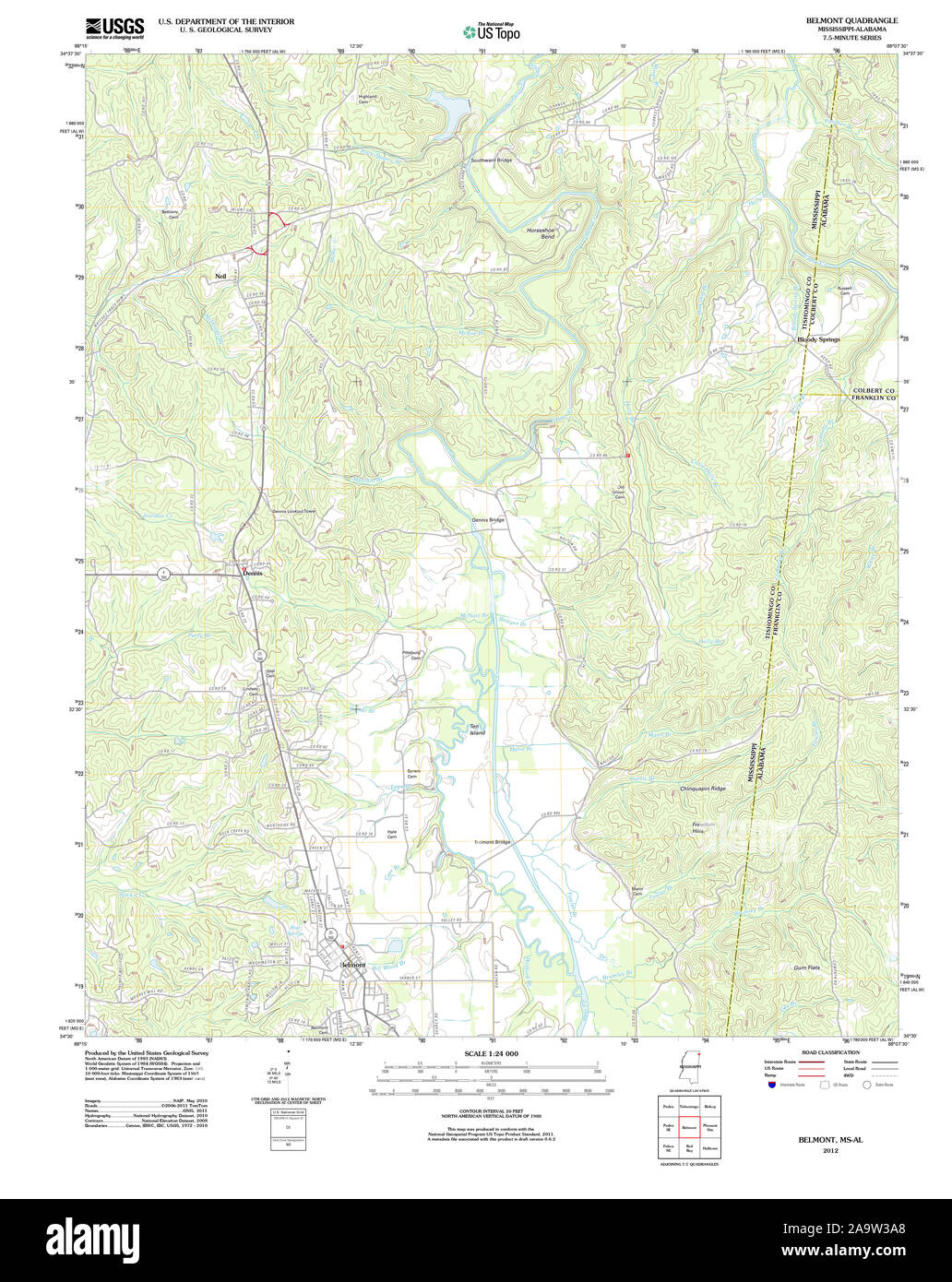 Map of belmont mississippi hi-res stock photography and images - Alamy