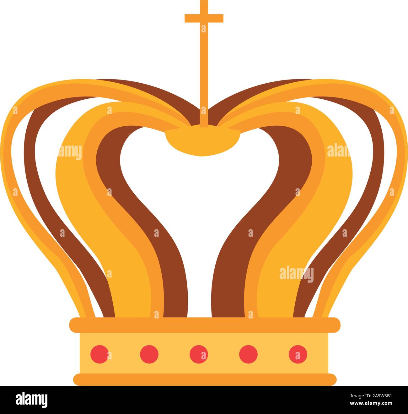 crown royalty cross ornate medieval flat design vector illustration ...