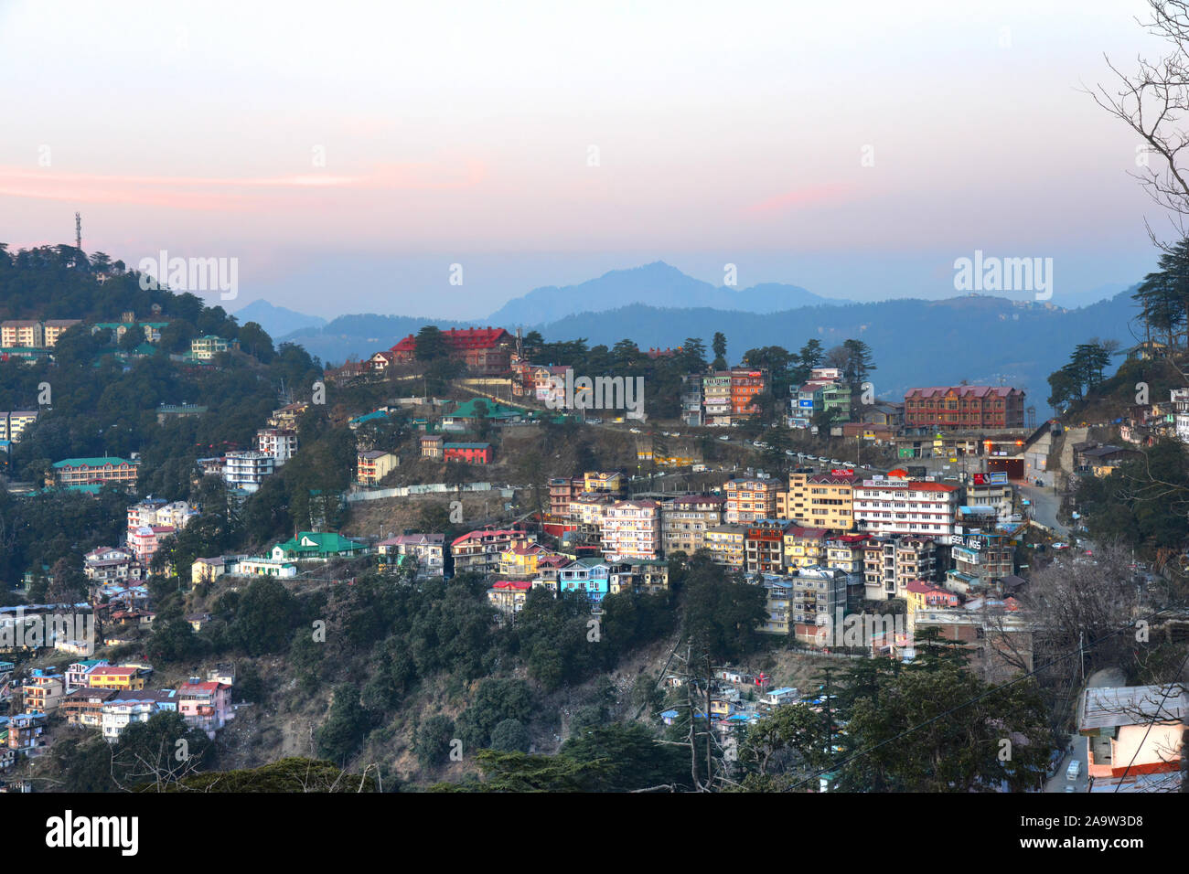 Beautiful view from The Mall Road, Shimla..Shimla is the capital city ...