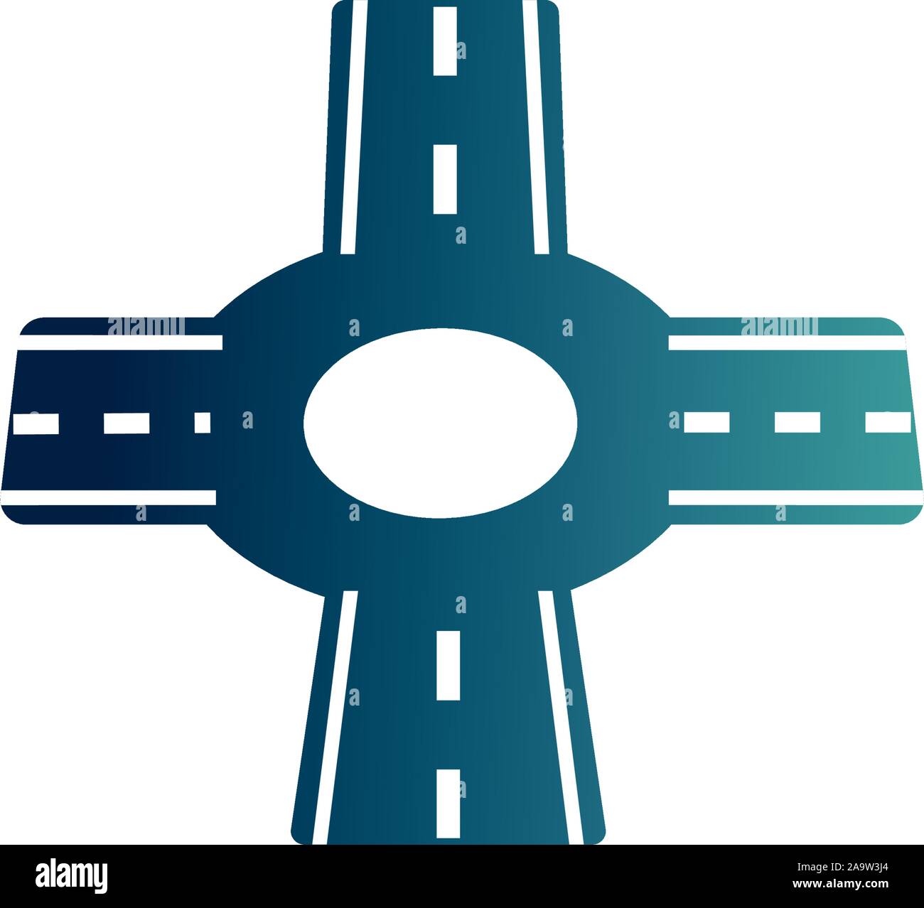 roundabout asphalt road gradient icon vector illustration Stock Vector ...
