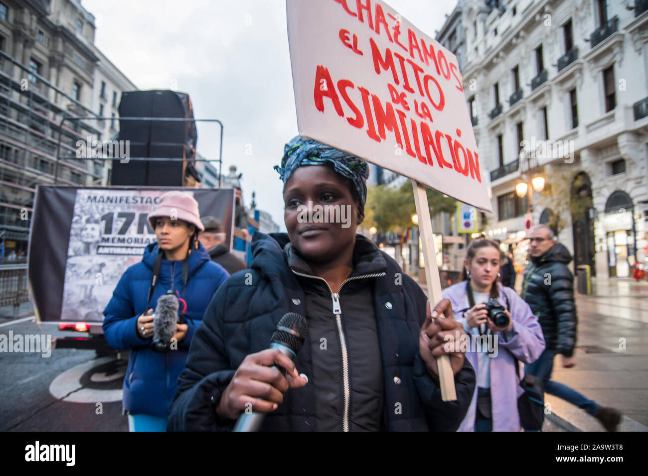 Madrid anti racist assembly hi-res stock photography and images - Alamy
