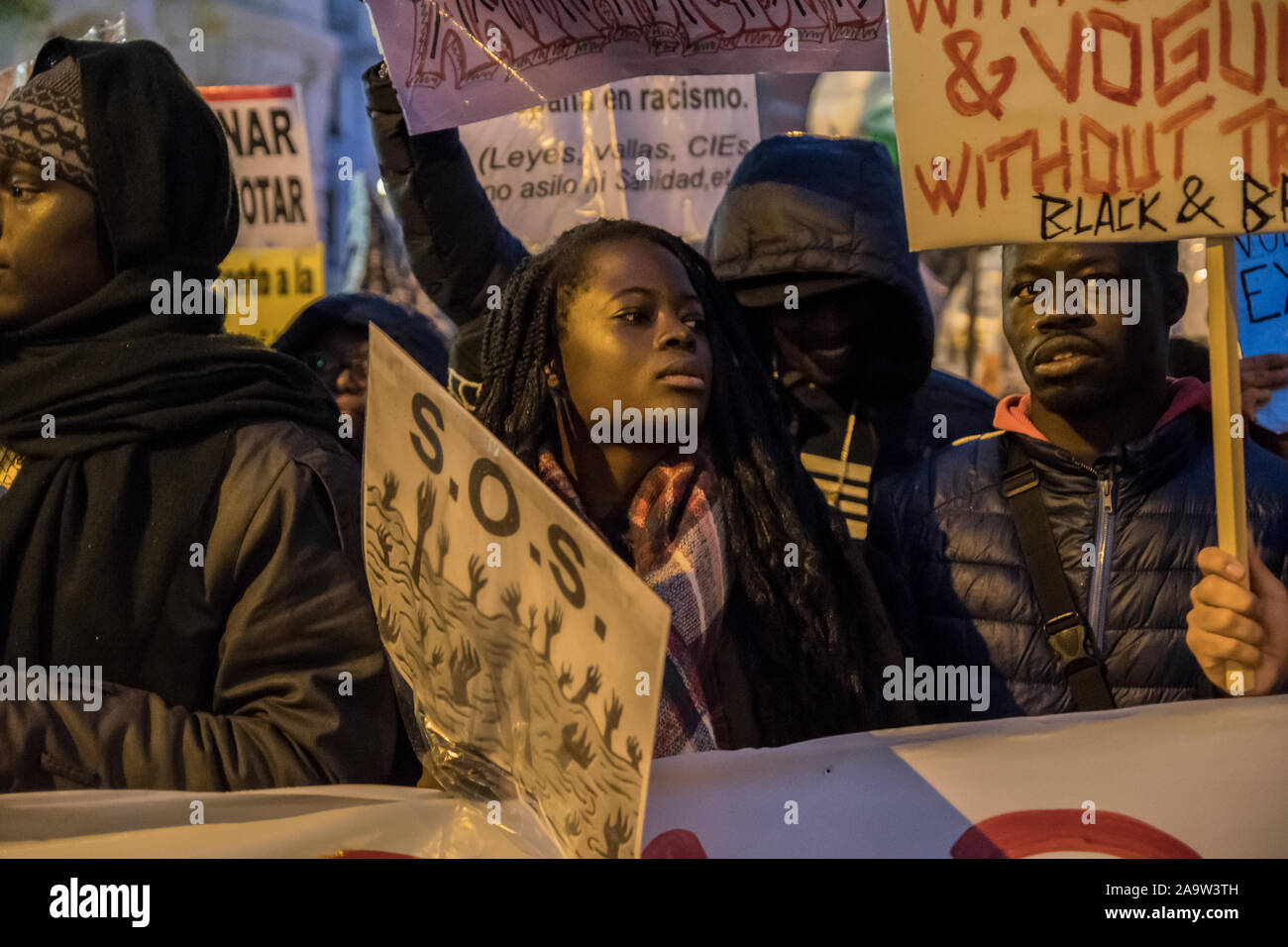 Madrid anti racist assembly hi-res stock photography and images - Alamy