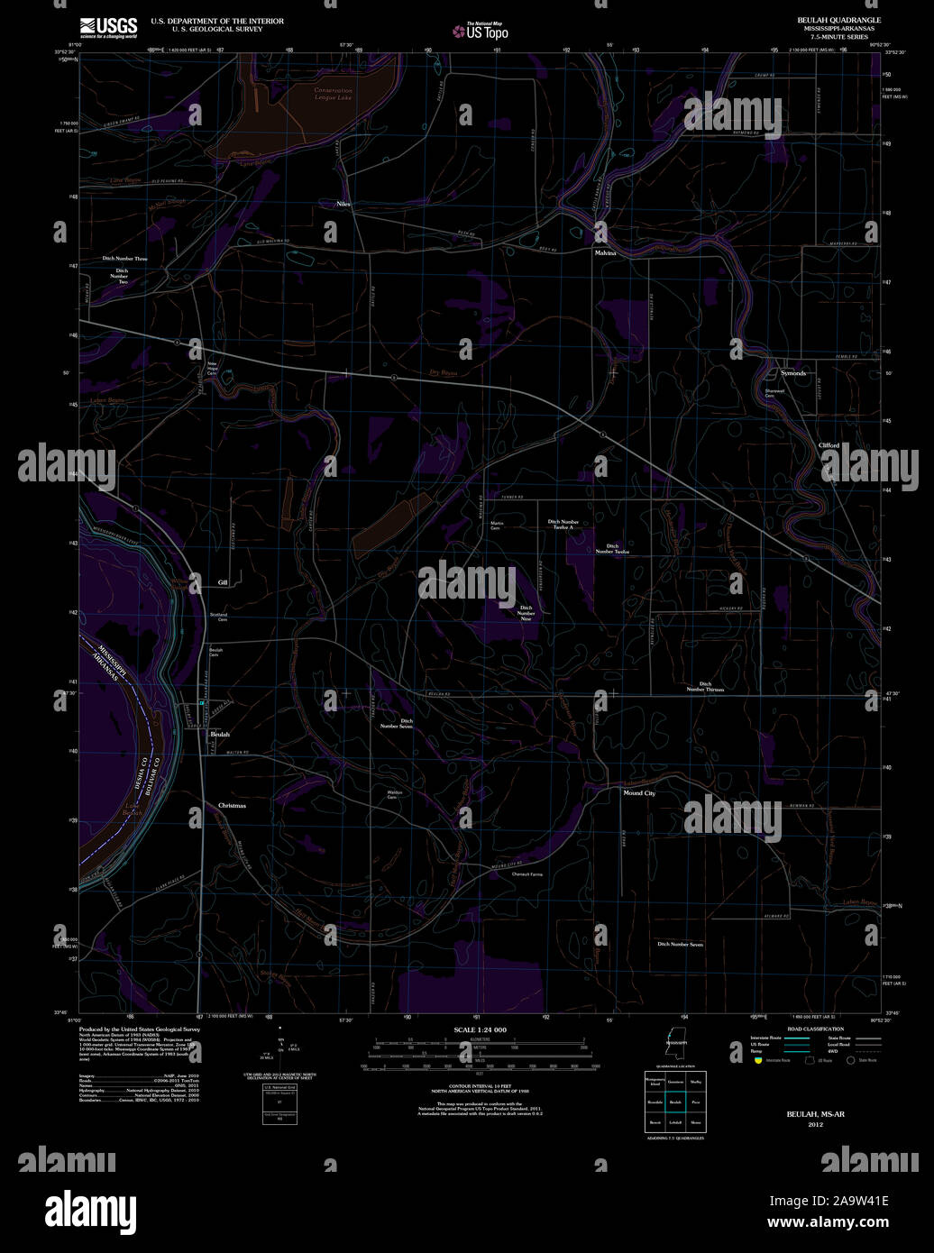 Map of beulah hi-res stock photography and images - Alamy