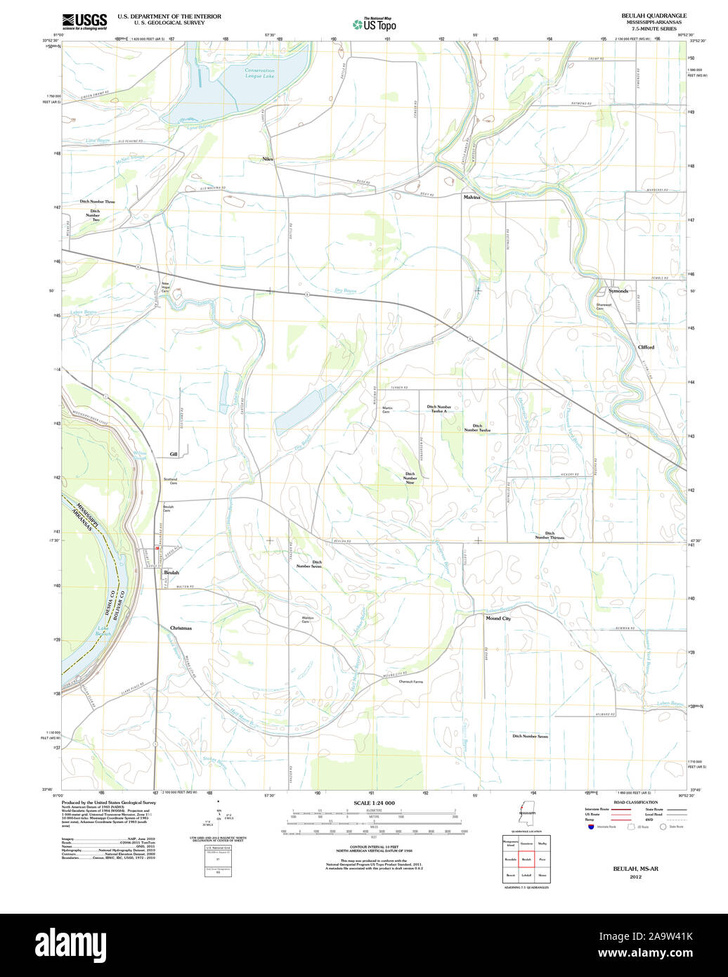 Beulah map hi-res stock photography and images - Alamy