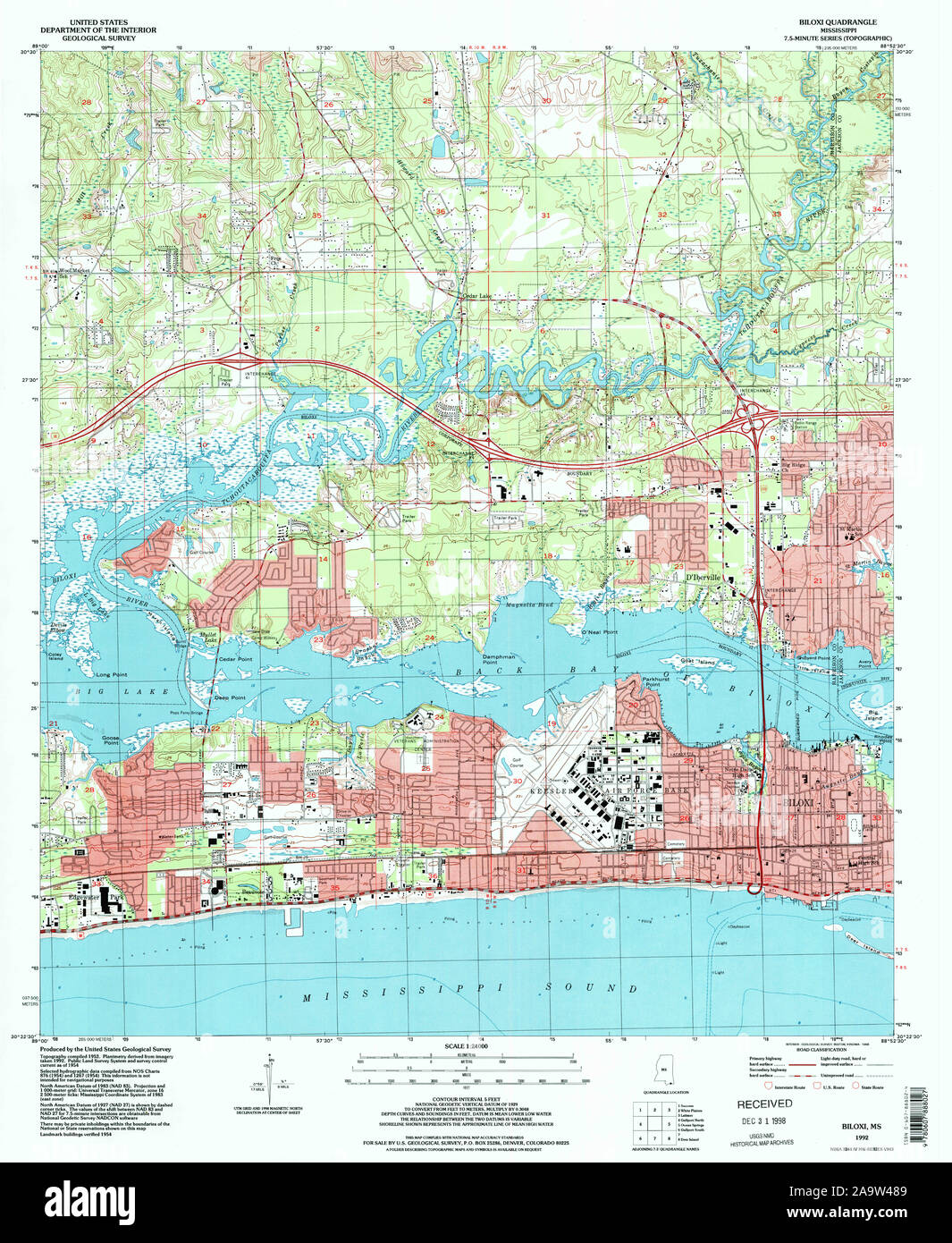 Map of biloxi mississippi hi-res stock photography and images - Alamy