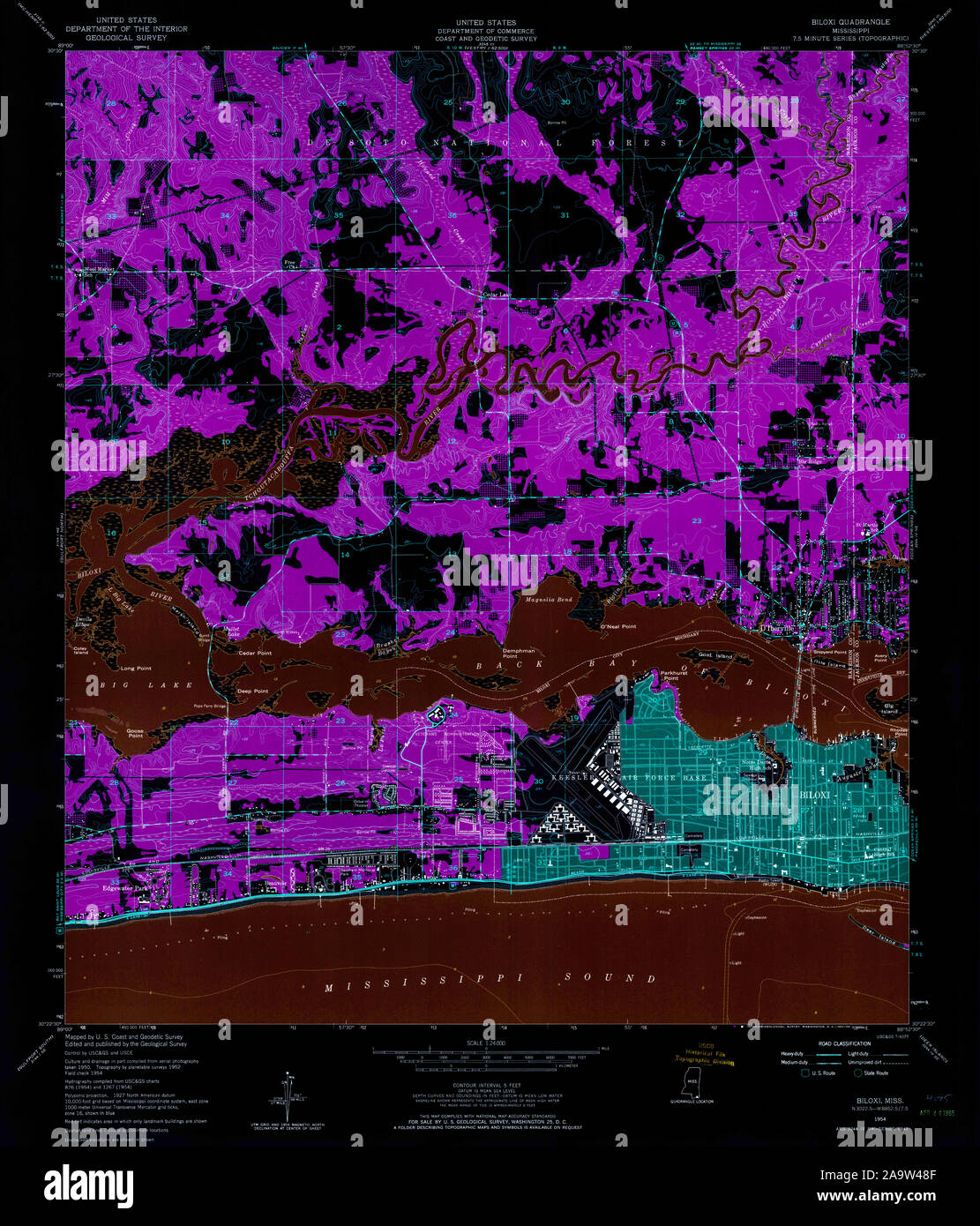 Map of biloxi mississippi hi-res stock photography and images - Alamy