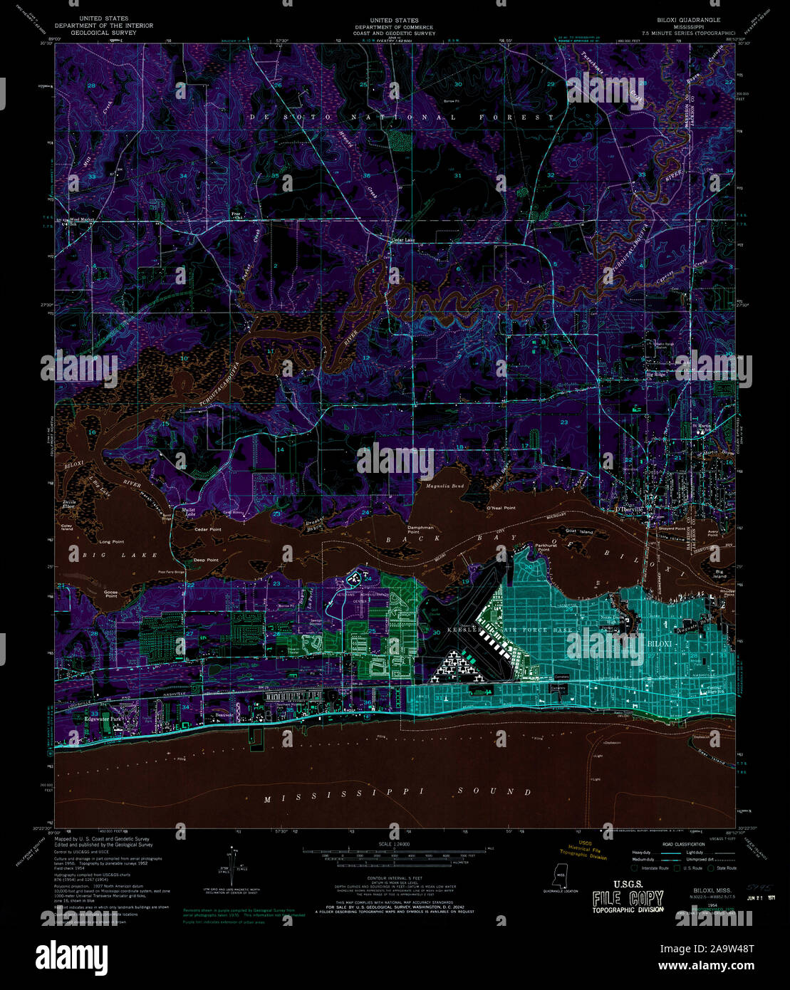 Map of biloxi mississippi hi-res stock photography and images - Alamy