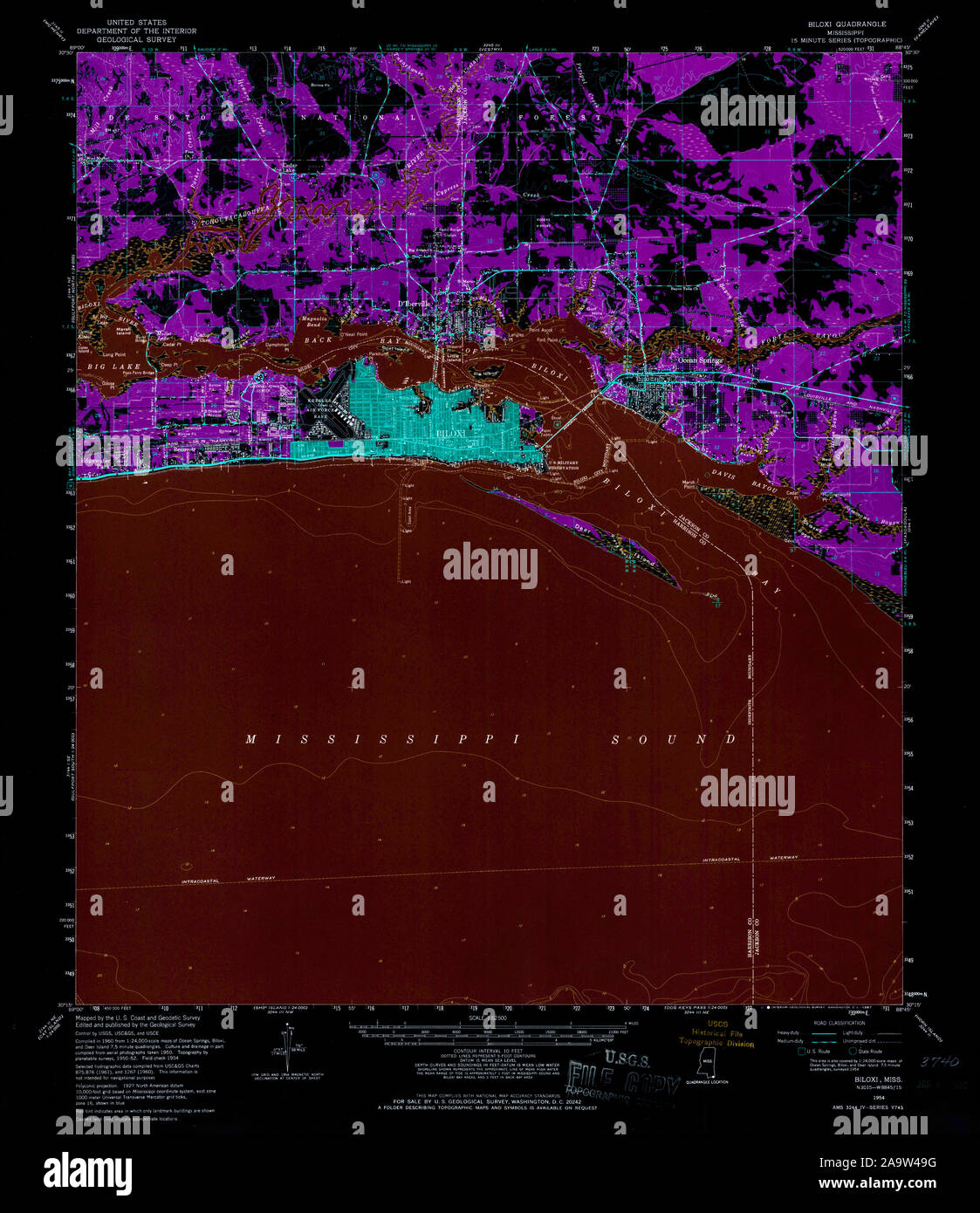 Map of biloxi mississippi hi-res stock photography and images - Alamy