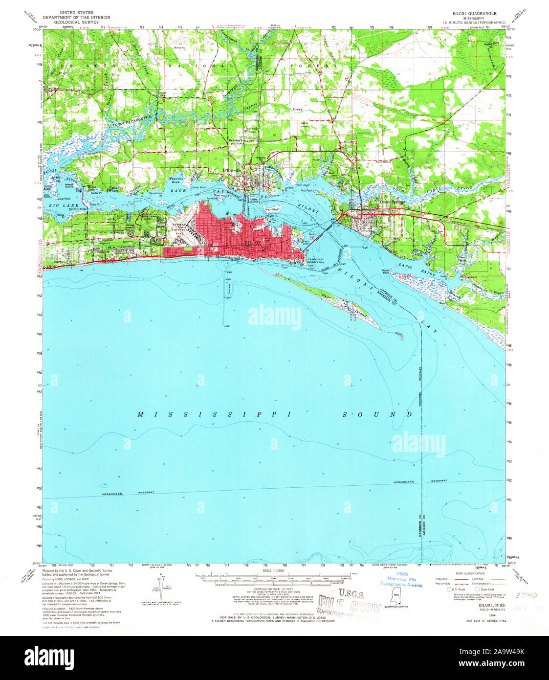 Map of biloxi mississippi hi-res stock photography and images - Alamy
