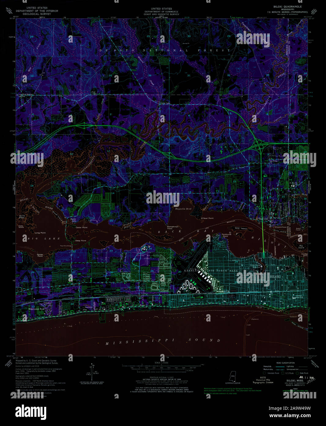 Map of biloxi mississippi hi-res stock photography and images - Alamy