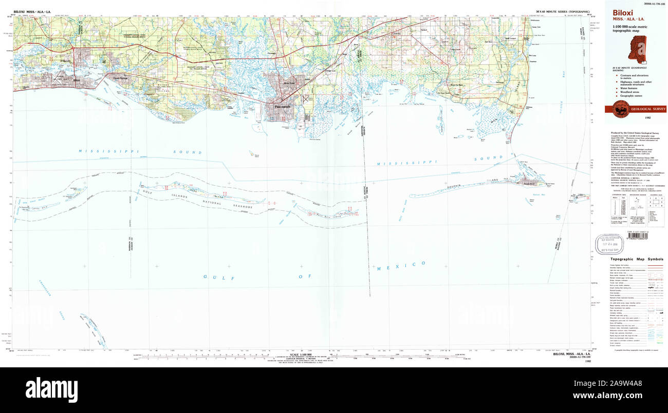 Map of biloxi mississippi hi-res stock photography and images - Alamy
