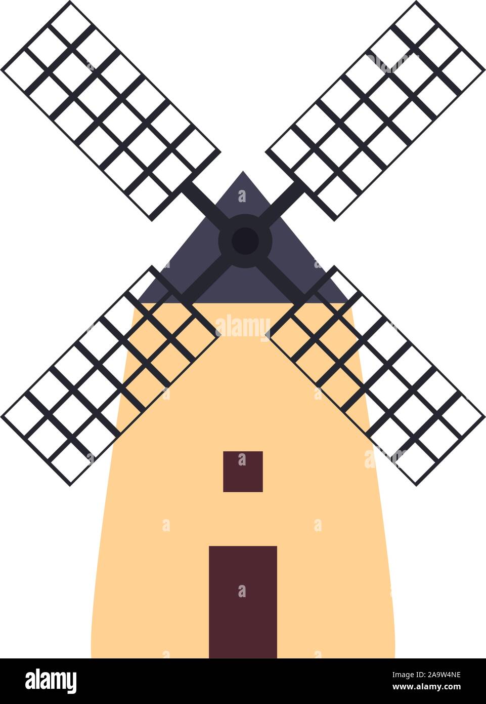 windmill antique medieval flat design vector illustration Stock Vector ...