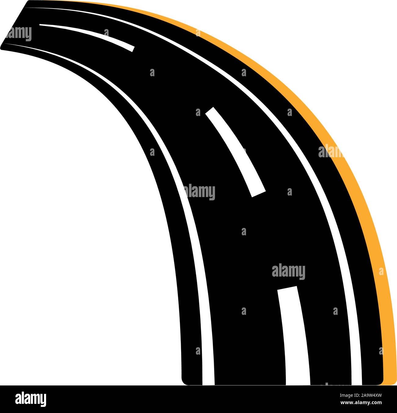 curves asphalt road flat image vector illustration Stock Vector Image ...