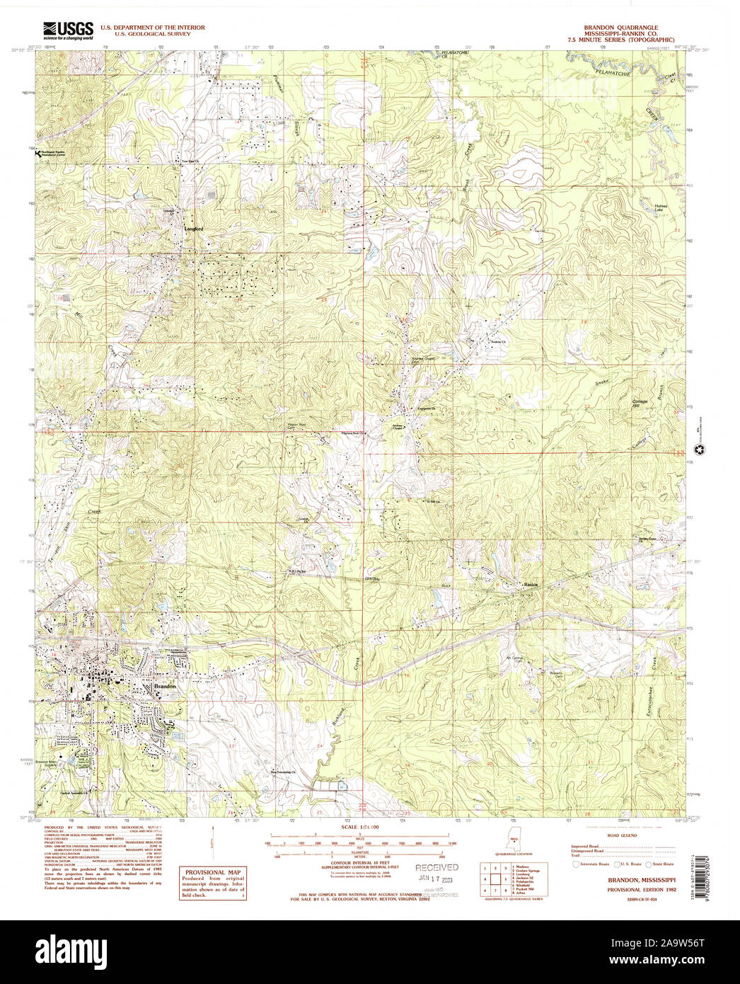 Map of brandon mississippi hi-res stock photography and images - Alamy