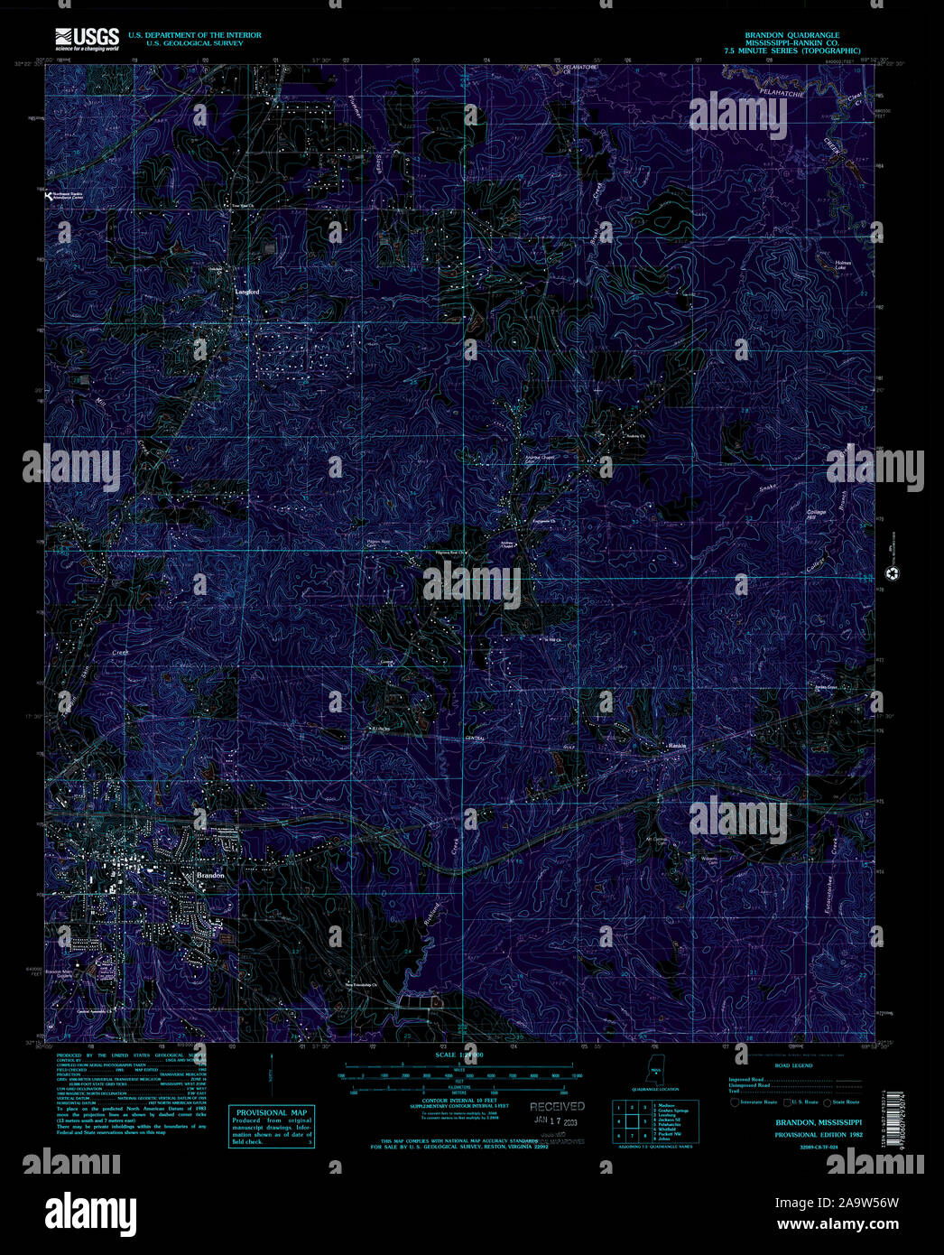 Map of brandon mississippi hi-res stock photography and images - Alamy