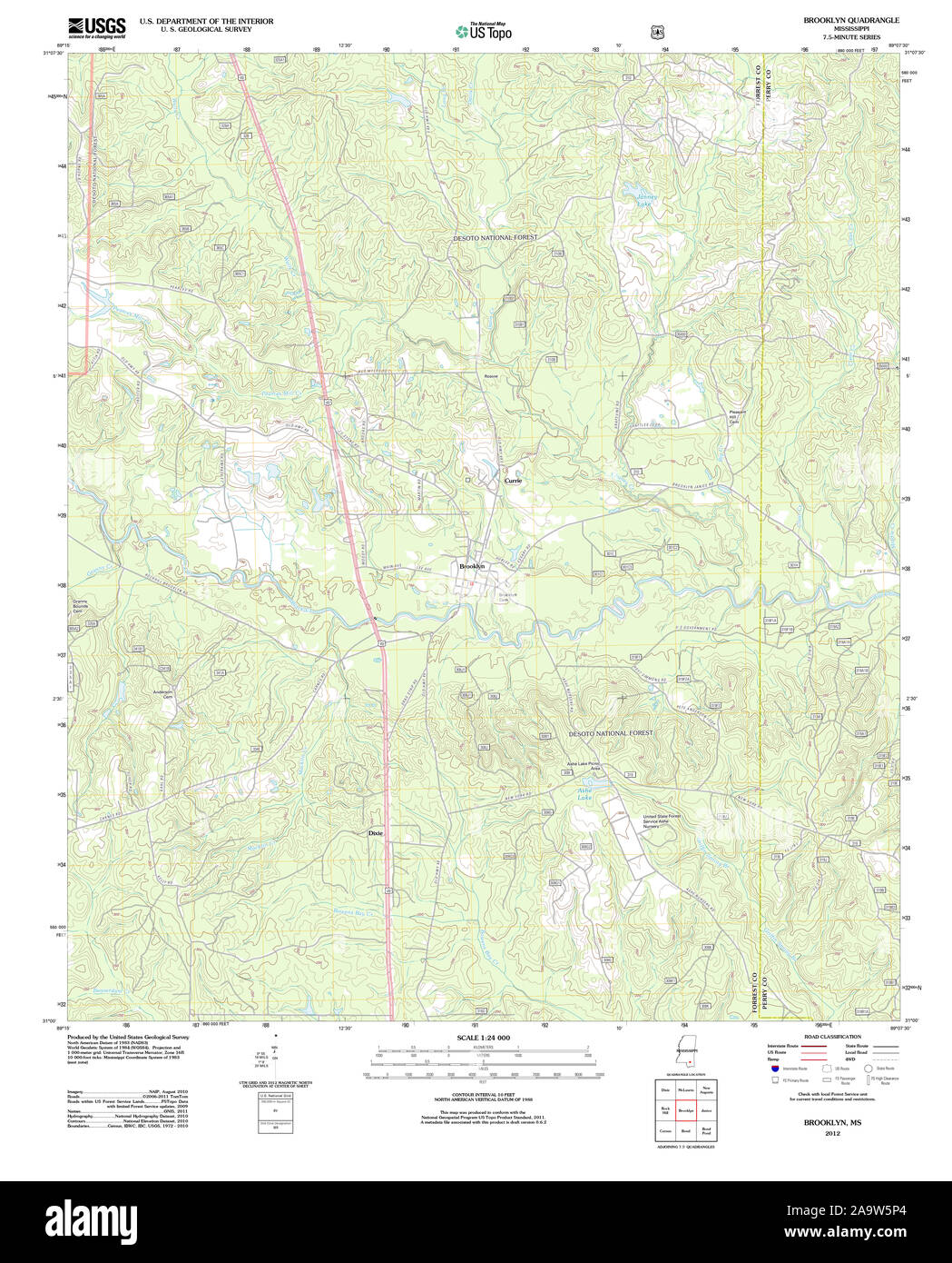 Brooklyn mississippi map Cut Out Stock Images & Pictures - Alamy