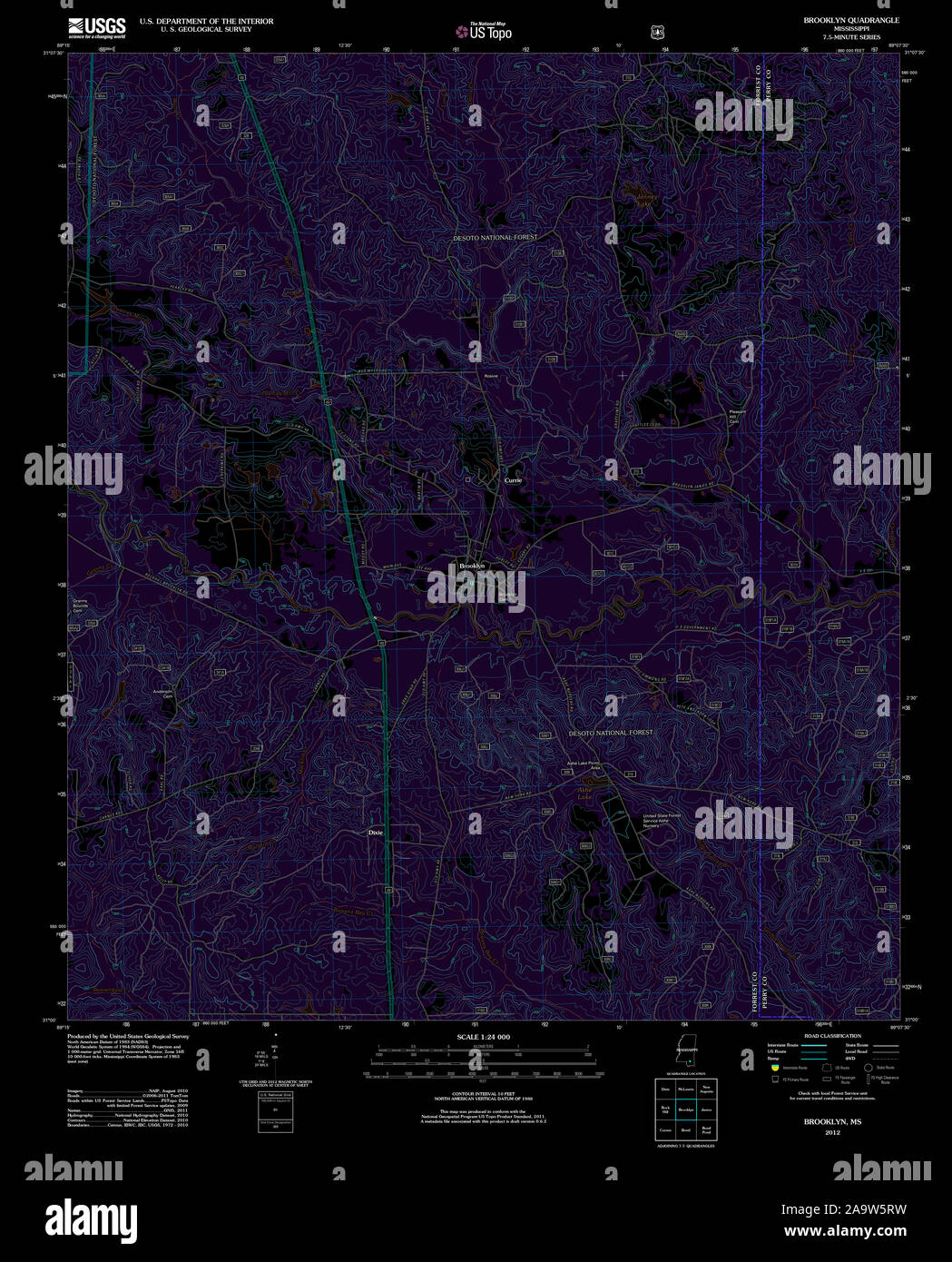 Brooklyn mississippi map hi-res stock photography and images - Alamy