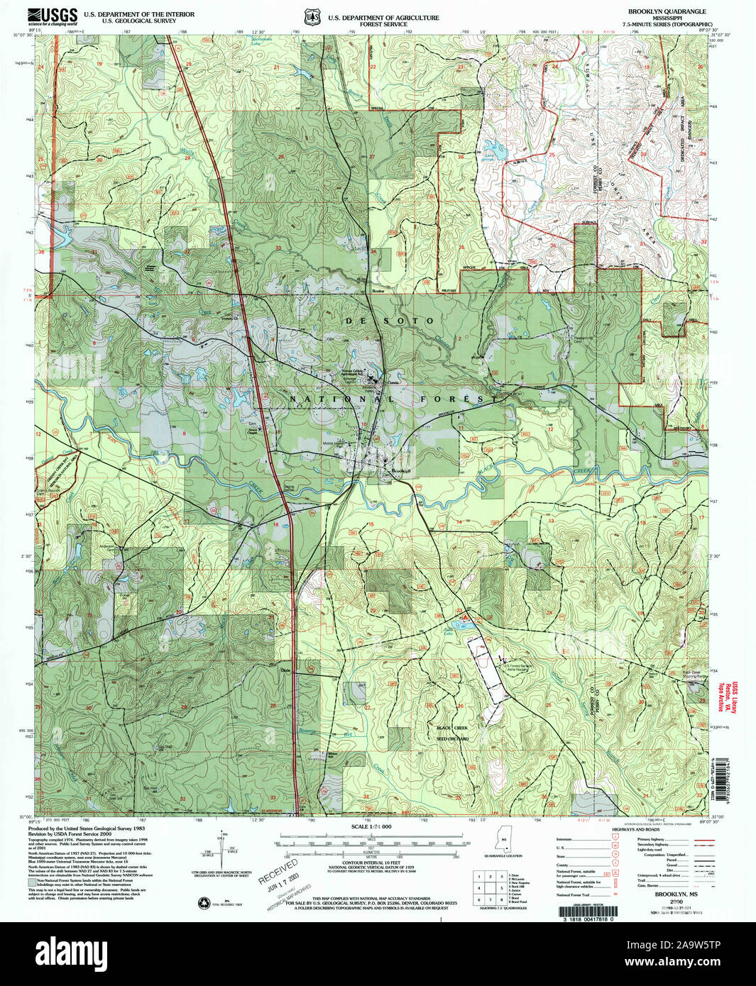 Brooklyn mississippi map hi-res stock photography and images - Alamy