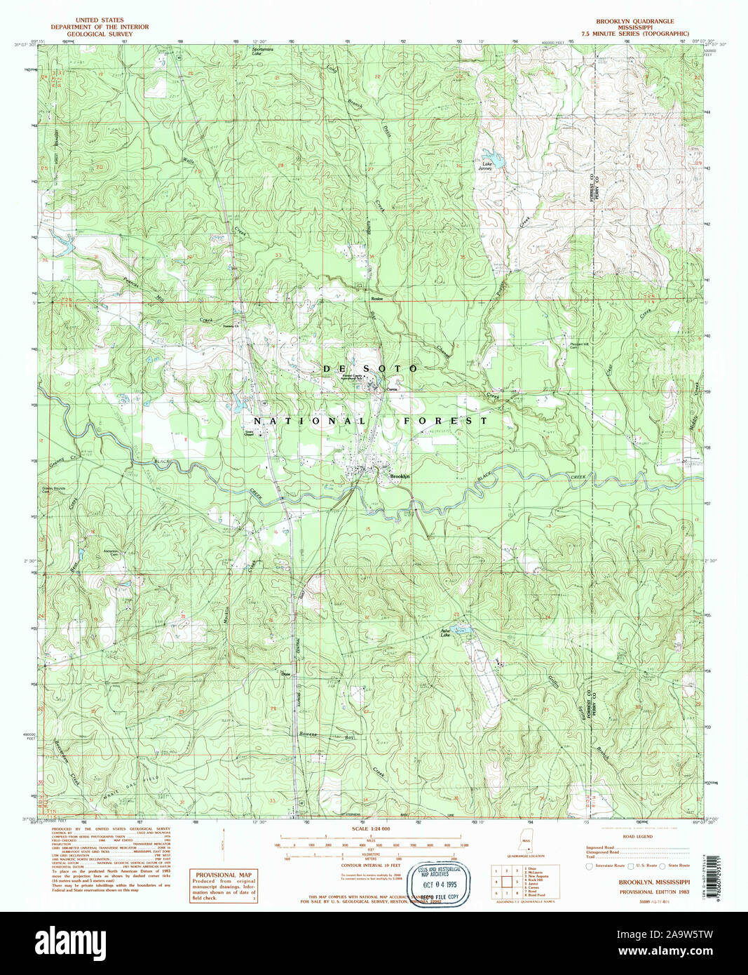 Map of brooklyn mississippi Cut Out Stock Images & Pictures - Alamy